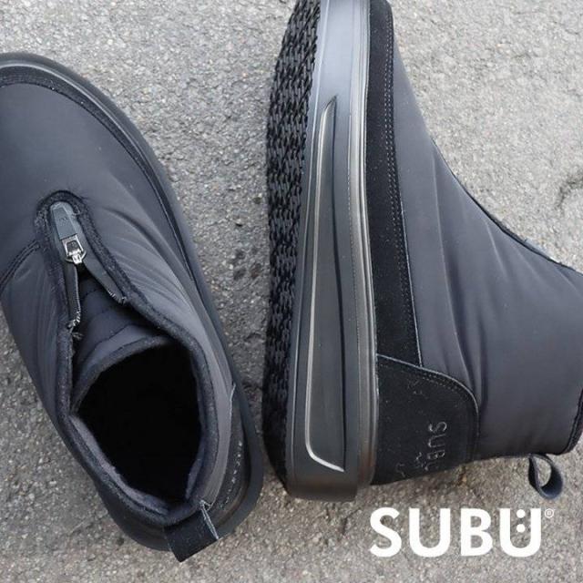 SUBU スブ ブーツ スノーシューズ ウィンターブーツ メンズ レディース アンクル丈 ショート ブラック 黒 厚底 裏起毛 ボア 暖かい 防寒 KAMAN カマン クッション インソール すっきり 止水ジッパー カジュアル 秋 冬 パティ
