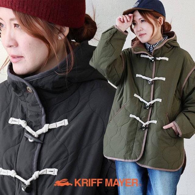 KRIFF MAYER クリフメイヤー ジャケット コート レディース フード付き キルティング ナイロン 薄中綿 裏地付き トグル ボタン 暖かい 軽い 大きいサイズ 体型カバー カジュアル 秋 冬 パティ