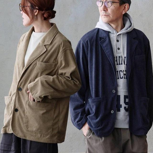 ジャケット テーラードジャケット 長袖 メンズ レディース コーデュロイ ポリエステル 軽い 柔らかい 伸縮性 ゆったり 大きいサイズ カジュアル オフィスカジュアル 秋 冬 パティ