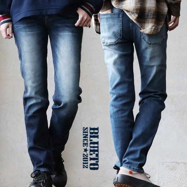 デニム クライミングパンツ メンズ レディース スーパーストレッチ 動きやすい しっかり 丈夫 ウエストリブ 内紐 テーパード ユーズドウォッシュ アメカジ 大人 カジュアル 大きいサイズ パティ BLUETO ブルート