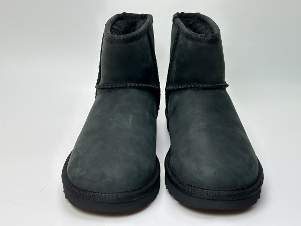 訳あり品 アグ クラシックミニレザーブーツ 23.0cm US6.0  ブラック 1016558 女性用 UGG CLASSIC MINI LEATHER BOOT (ug1226)
