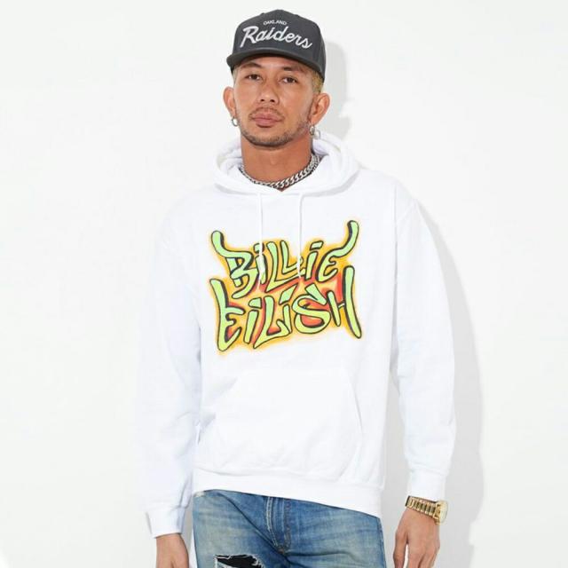 プルパーカー メンズ ブランド フーディー BILLIE EILISH ビリー・アイリッシュ プルオーバーパーカー パーカー トップス 大きいサイズ ホワイト 白 ストリート カジュアル BRAVADO ブラバド 20代 30代 40代 ユニセックス 男性 男 服 春 夏 春夏 ファッション [38301015]