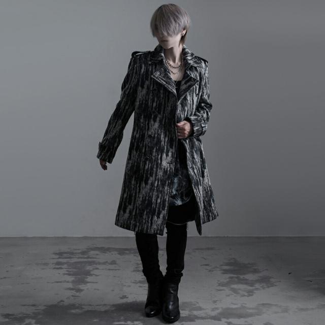 トレンチコート メンズ アウター ロングコート コーティング パイソン