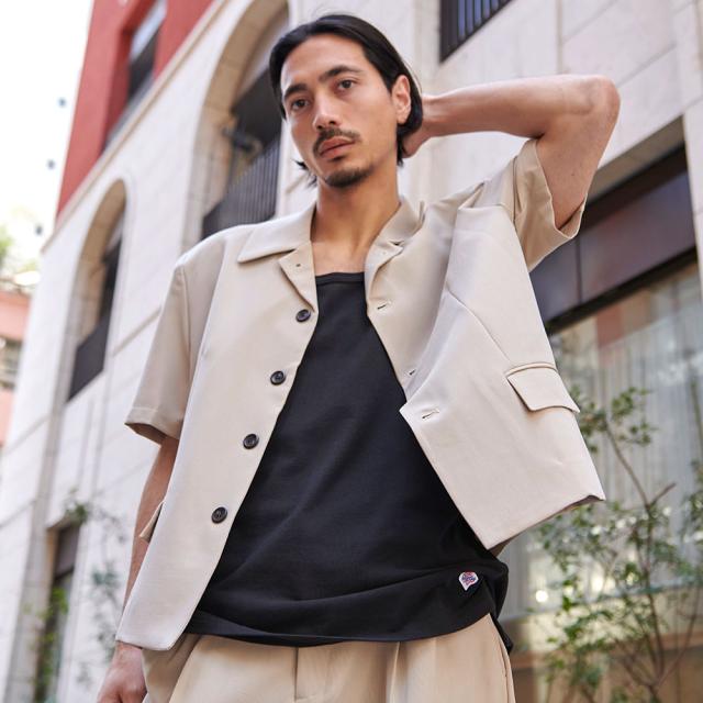 シャツジャケット メンズ おしゃれ セットアップ可 半袖シャツ