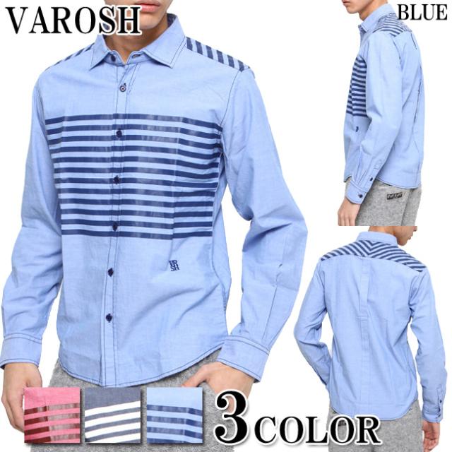 VAROSH/ヴァロッシュ　シャンブレープリントボーダーシャツ