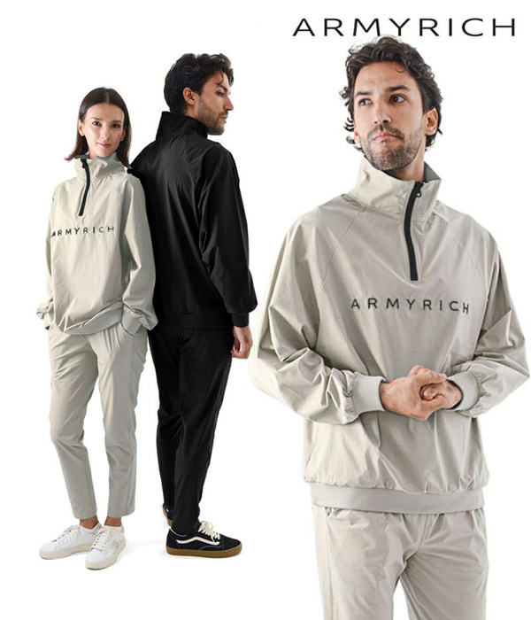 ARMYRICH アーミーリッチ 撥水ナイロンハーフジッププルオーバーセットアップ メンズ ブランド おしゃれ 大きいサイズ 3L XL