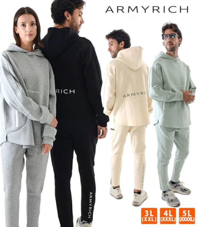 ARMYRICH アーミーリッチ 大きいサイズ ボンディングパーカーセットアップ メンズ 上下セット ジャージ スポーツ ジム トレーニング