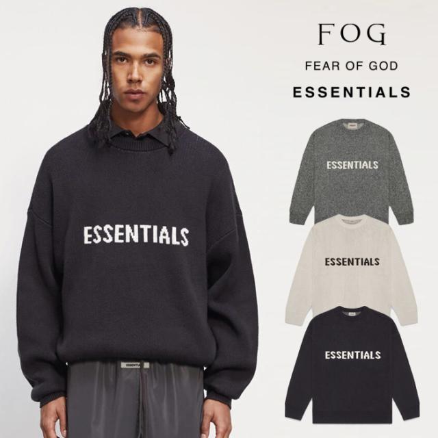 エフオージーエッセンシャルズ FOG ESSENTIALS FRONT LOGO CREW KNIT ニット メンズ トップス セーター エッセンシャルズ パクサン 長袖 クルーネック ユニセックス