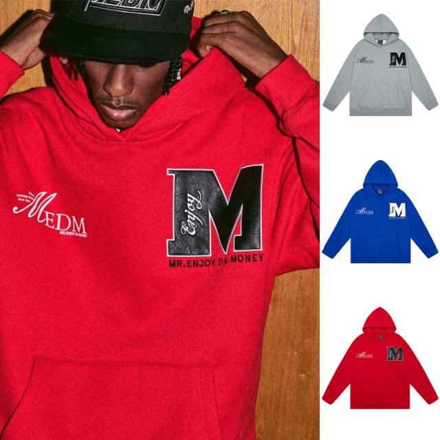 MEDM Mr Enjoy Da Money ミスター エンジョイ ダ マネー M Hoodie メンズ レディース スウェットパーカー ブランド 韓国 中国 ファッション ブルー レッド グレー