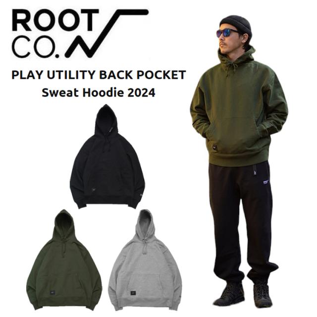 ROOT CO. ルートコー パーカー フーディー PLAY UTILITY BACK POCKET Sweat Hoodie 2024 メンズ アウトドア 釣り レジャー キャンプ オススメ