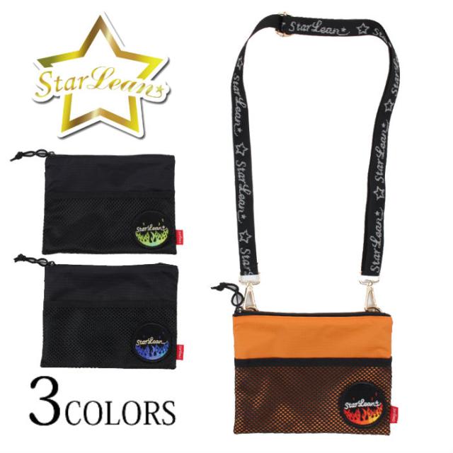 スターリアン StarLean ファイヤーワッペンサコッシュ バッグ かばん メンズ レディース ユニセックス 男女兼用 カジュアル ストリート フレイム コンパクト ショルダー