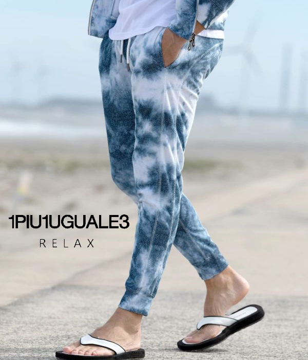 1PIU1UGUALE3 RELAX ウノピゥウノウグァーレトレ リラックス タイダイパイルパンツ メンズ 男性 ジョガーパンツ カジュアル リゾート 春夏 部屋着 ルームウェア