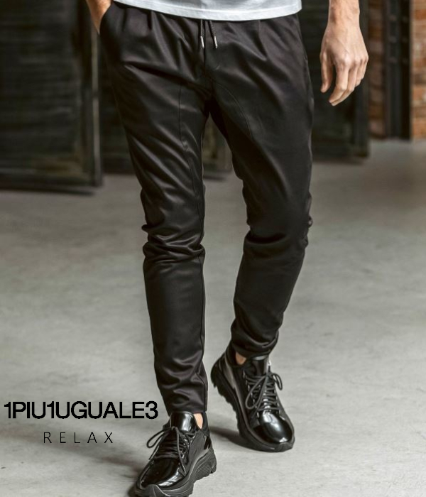 1PIU1UGUALE3 RELAX ウノピゥウノウグァーレトレ リラックス ブライトストレッチサルエルパンツ メンズ カジュアル 男性 ボトムス テーパード