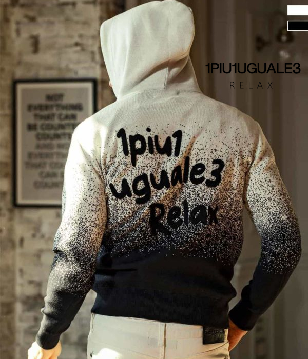 1PIU1UGUALE3 RELAX ウノピゥウノウグァーレトレ リラックス バックロゴグラデーションニットパーカー カジュアル セーター ラグジュアリー ブランド