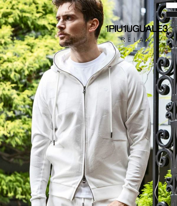 1PIU1UGUALE3 RELAX ウノピゥウノウグァーレトレ リラックス ビッグカモジャガードパーカー メンズ フーディ カジュアル 迷彩 カモフラ