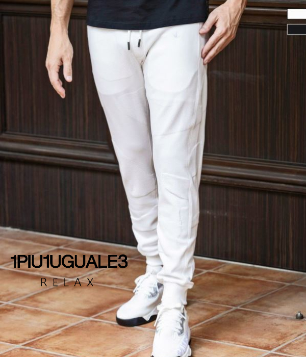 1PIU1UGUALE3 RELAX ウノピゥウノウグァーレトレ リラックス ビッグカモジャガードパンツ メンズ カジュアル 迷彩 カモフラ ジョガーパンツ