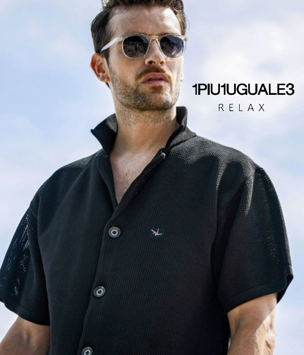 1PIU1UGUALE3 RELAX ウノピゥウノウグァーレトレ リラックス ニットオープンカラーシャツ アロハ メンズ 半袖 カジュアル リゾート 夏