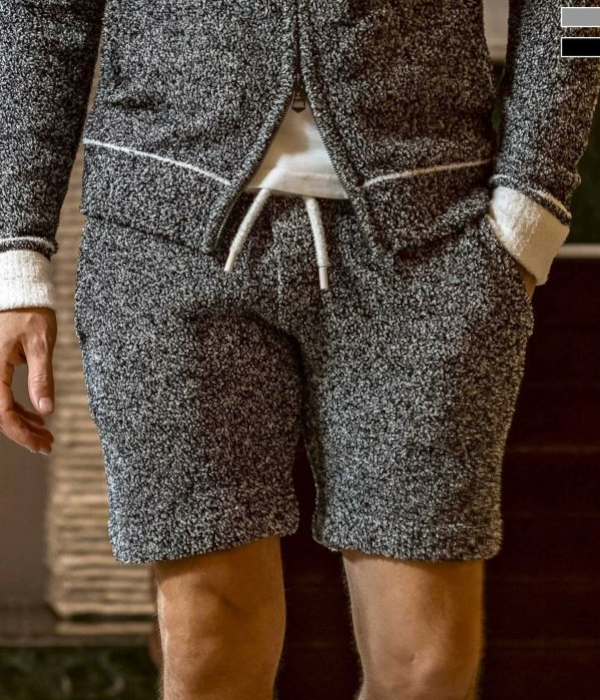 1PIU1UGUALE3 RELAX ウノピゥウノウグァーレトレ リラックス バイカラーニットショーツ メンズ ハーフパンツ もこもこ 短パン