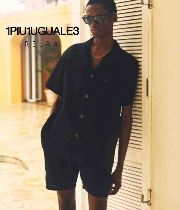 1PIU1UGUALE3 RELAX ウノピゥウノウグァーレトレ リラックス セットアップ メンズ ニット 半袖 上下セット カジュアル リゾート ハーフパンツ 夏