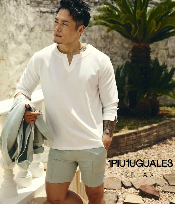 1PIU1UGUALE3 RELAX ウノピゥウノウグァーレトレ リラックス キーネックシャツ メンズ 男性 7分袖 夏 リゾート バケーション カジュアル おしゃれ 大人 ブランド