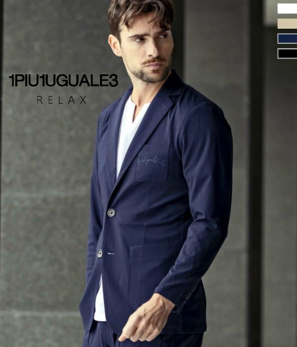 1PIU1UGUALE3 RELAX ウノピゥウノウグァーレトレ リラックス アーチロゴジャケット メンズ テーラードジャケット シングル スーツ 春夏 きれいめ ブランド