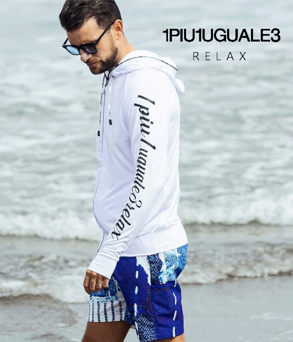 1PIU1UGUALE3 RELAX ウノピゥウノウグァーレトレ リラックス ラッシュガードパーカー メンズ レジャー プール フェス 海 マリンスポーツ サーフィン ブランド