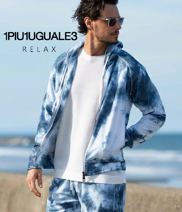 1PIU1UGUALE3 RELAX ウノピゥウノウグァーレトレ リラックス タイダイパイルパーカー メンズ 男性 フーディ 春夏 カジュアル リゾート 部屋着 ルームウェア
