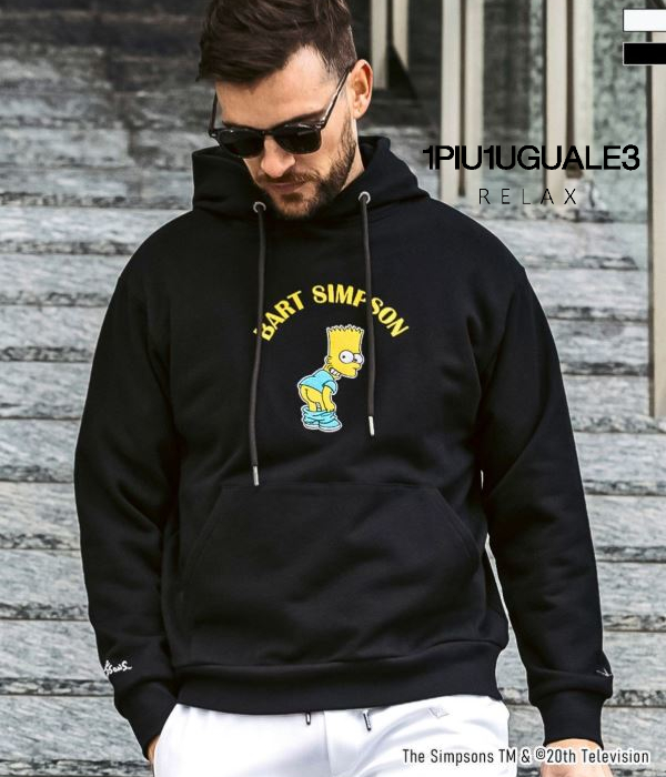1PIU1UGUALE3 RELAX ウノピゥウノウグァーレトレ リラックス The Simpsons シンプソン パーカー メンズ スウェット フーディ カジュアル