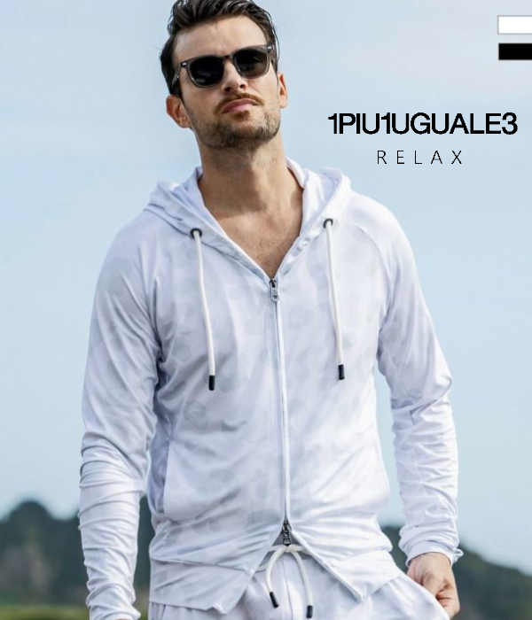 1PIU1UGUALE3 RELAX ウノピゥウノウグァーレトレ リラックス レオパードラッシュガードパーカー メンズ レジャー プール フェス マリンスポーツ サーフィン