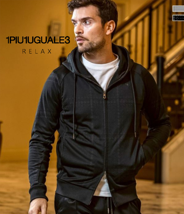 1PIU1UGUALE3 RELAX ウノピゥウノウグァーレトレ リラックス ウィンドウペンジャガードパーカー メンズ フーディ ジャージ 男性 カジュアル スポーツ