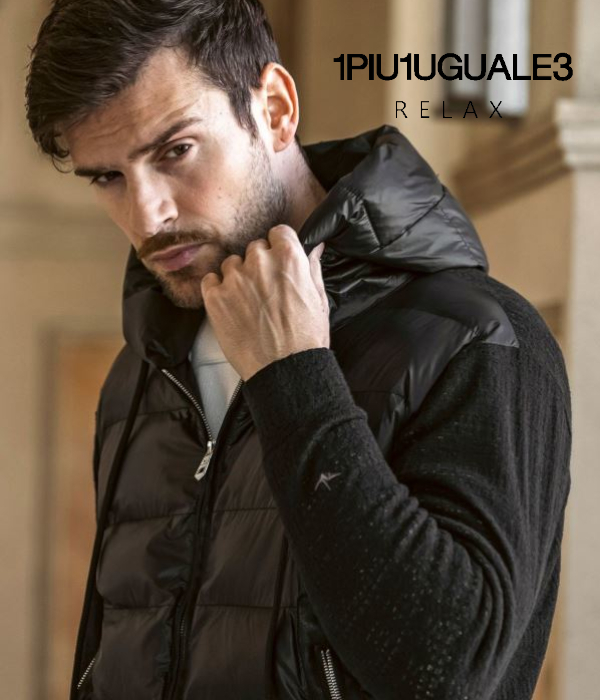 1PIU1UGUALE3 RELAX ウノピゥウノウグァーレトレ リラックス ブラックジャガードパデッドジャケット メンズ 男性 アウター 暖かい 中綿 秋冬 防寒 おしゃれ