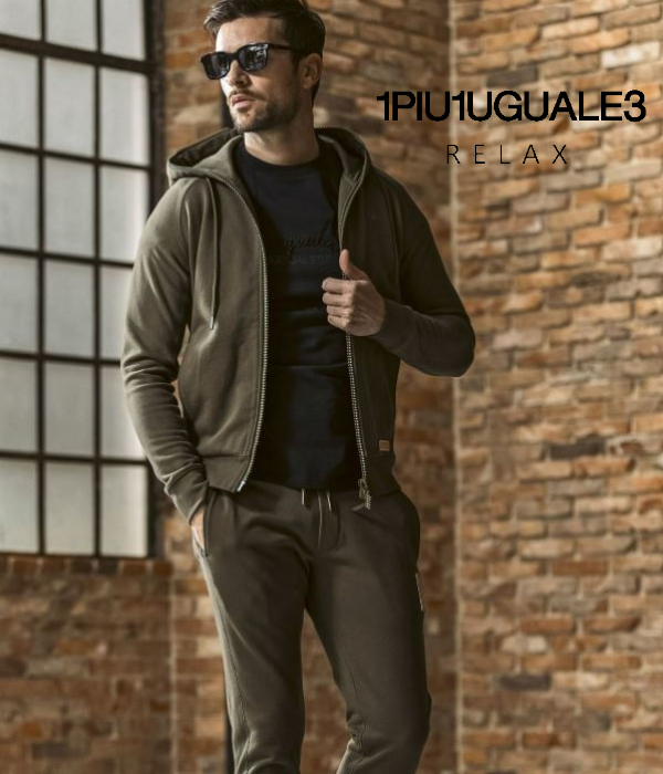 1PIU1UGUALE3 RELAX ウノピゥウノウグァーレトレ リラックス セットアップ メンズ シルバーロゴプレート スウェット 上下セット ジャージ ルームウェア