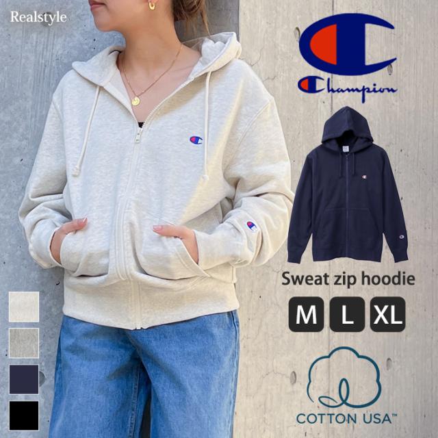 新作 ジップパーカー メンズ レディース トップス スウェット アウター 上着 ファスナー フーディー チャンピオン C3-Y137 シンプル 無地の通販はau PAY マーケット ...