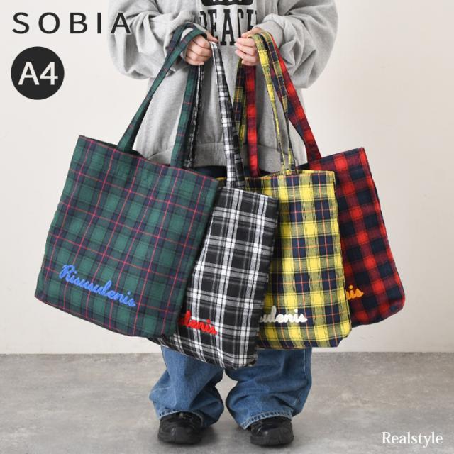 新作 SOBIA ソビア トートバッグ レディース a4 軽い 大きめ サブバッグ 大容量 肩掛け チェック柄 サガラ刺繍 ロゴ 通勤 通学 おしゃれ ブランドの通販はau PAY マーケット ...