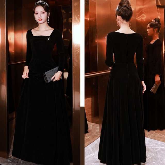 レビュー高評価商品 人気急上昇 ランキング常連 店長太鼓判 パーティードレス パ 結婚式 黒 演奏会 袖あり お呼ばれ ロング 大人 ピアノ ドレス 個性的 発表会 二次会 かっこいい お買い得プライス 送料無料