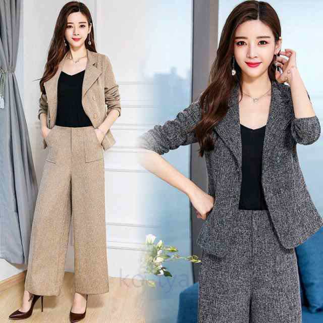 数量限定入荷 レディース 通勤 軽量仕様 秋の新作特集 ギフトにも最適 50代 卒業式 セットアップ SNS話題 30代 お洒落 ワイドパンツ セレモニー 2点セット 在庫わずか ママ スーツパンツ スーツジャケット 40代 クリスマスプレゼント 防寒対策