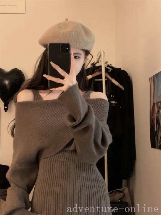 即納OK レビュー高評価 レディース 在庫限りの大特価 店長太鼓判 ニット 在庫わずか ワンピース ミニスカート ミニ丈 切り替え タイトスカート リ ドレス ショート丈 オープンショルダー オフショルダー お買い得プライス あったか 冬の新生活応援