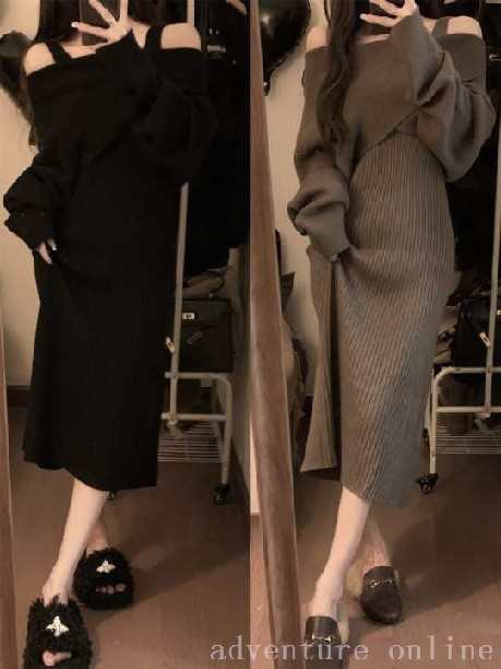 即納OK レビュー高評価 レディース 在庫限りの大特価 店長太鼓判 ニット 在庫わずか ワンピース ミニスカート ミニ丈 切り替え タイトスカート リ ドレス ショート丈 オープンショルダー オフショルダー お買い得プライス あったか 冬の新生活応援