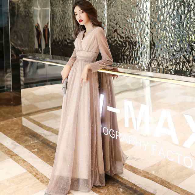 売れ筋アイテム レビュー高評価 人気急上昇 店長太鼓判 きれいめ 透け感 結婚式 フォーマル ドレス パーティードレス お呼ばれ チュール 2色 長袖 ロング 個性的 二次会 キラキラ 演奏会 今だけ ピアノ 即納対応中