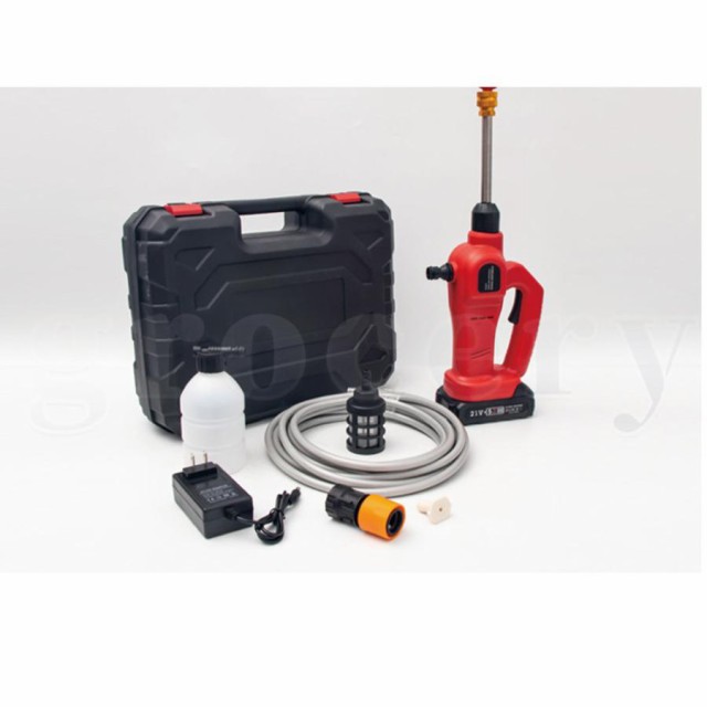 高圧洗浄機 コードレス 充電式 18Vバッテリー対応 小型 軽量 5.0MPa 自吸式 LEDバッテリー残量表示 収納ボックス付き 強力噴射 家庭用 洗浄機 温水 掃除