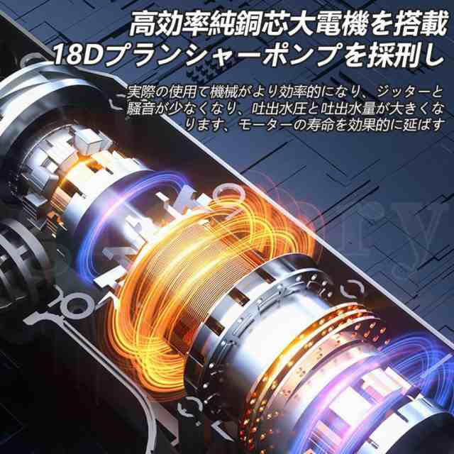 高圧洗浄機 コードレス 充電式 18Vバッテリー対応 小型 軽量 5.0MPa 自吸式 LEDバッテリー残量表示 収納ボックス付き 強力噴射 家庭用 洗浄機 温水 掃除