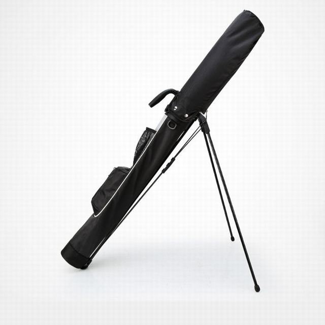 クラブケース スタンド 背負える ゴルフ ショルダーベルト フード付き キャディバッグ セルフスタンド ゴルフバッグ 軽量　撥水加工 ブラック