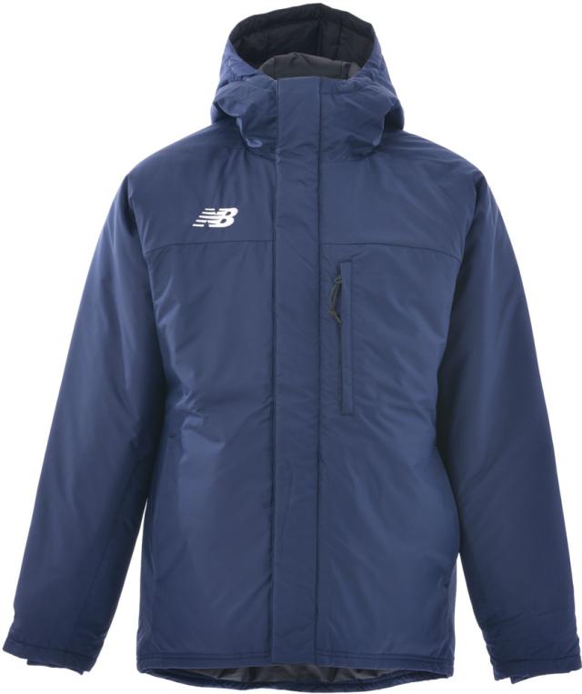 ニューバランス New Balance サッカー パデットハーフコート メンズ ウェア アウター ジャケット 中綿 防寒 保温 練習 ロゴ 移動 部活 トレーニング ウェア 上着 秋 ランニング ウォーキング  JMJF1423 NV