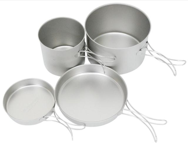 ベルモント belmont アウトドア チタンクッカー深型4点セット ケース付  クッカー フライパン 鍋 キャンプ 調理 器具   BM094