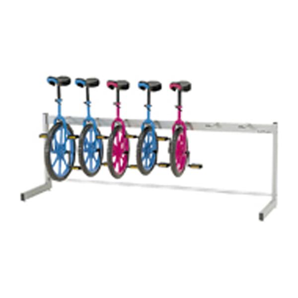 エバニュー Evernew 【メーカー直送品】 一輪車ラック片面式7台掛 収納 ラック 整理 横長 工具組み立て 保護キャップ付 高さ調節アジャスター付  EKD118