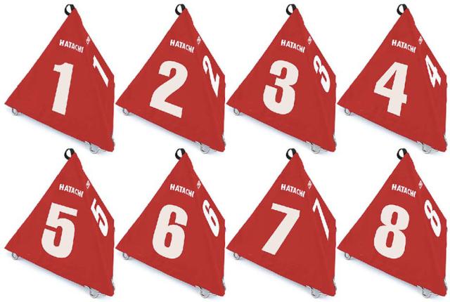 ハタチ HATACHI ホール表示板 BIGさんかく表示板 8ホールセット 収納袋付き   BH4210S 62