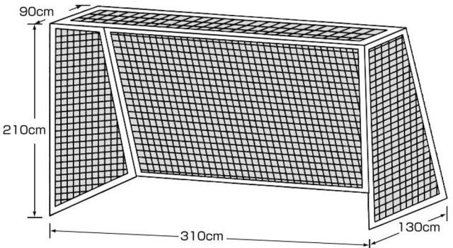 カネヤ KANEYA フットサル フットサルゴールネットハンドゴールネットサイズ2枚1組 四角目 白 学校 体育 授業 部活動 クラブ活動 器具 備品 用品 用具 ポリエチレン 網目10cm  K1268