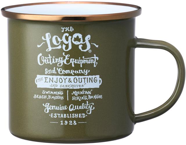 ロゴス LOGOS アウトドア LOGOS クラシコホーローマグ オリーブ マグカップ 360ml コップ キャンプ ピクニック ランチ バーベキュー BBQ 耐熱性 耐久性 レトロ カップ  81280061