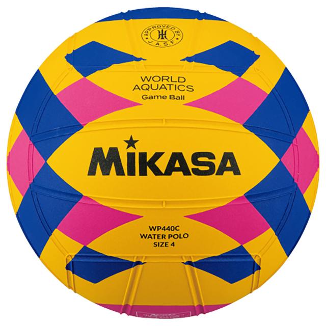 ミカサ MIKASA スイミング 水球 検定球4号 女子用 イエロー×ブルー×ピンク メンズ レディース 中学校 ボール プール 練習 練習球 国際公認球 部活 クラブ 試合 競技ボール  WP440C