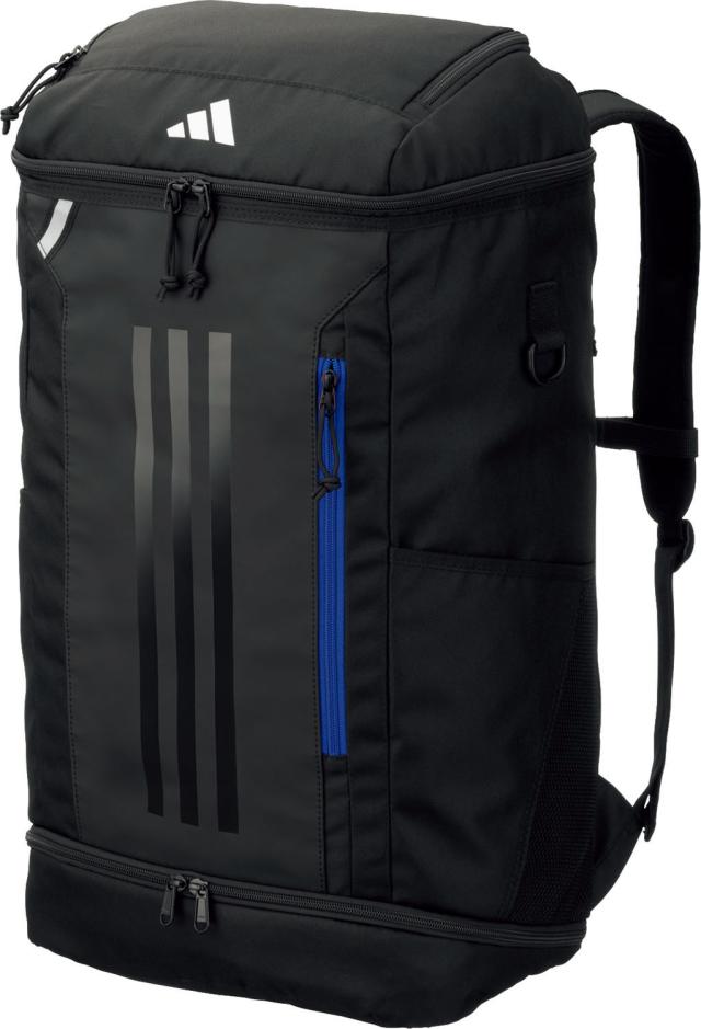 アディダス adidas サッカー ボール用デイパック 40L 黒色 青色 ブラック ブライトロイヤル リュック リュックサック 通学 部活 サッカー バレーボール 中学生 高校生 大学生 通勤  ADP48BKB